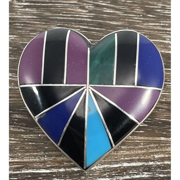 Mexico TZ 09 | Jewelry | Vintage Malachiteonyxturq Inlayed Sterling ...